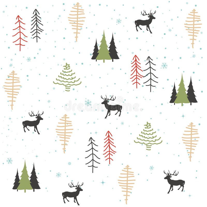 Seamless Natural Ornament on the Christmas Theme Stock Vector ...