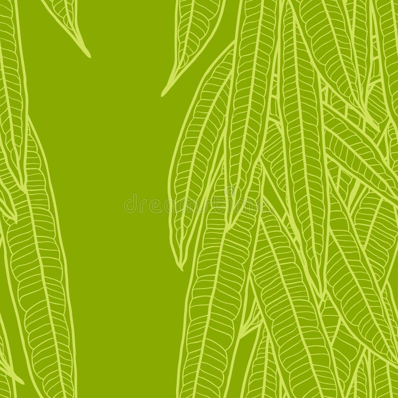 Seamless Natural Pattern with Long Leaves Stock Vector - Illustration ...