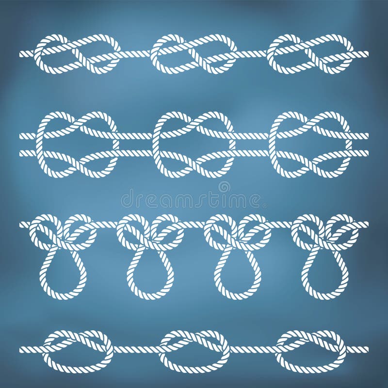 Rope Hearts and Knots, Vector Set Stock Vector - Illustration of ...