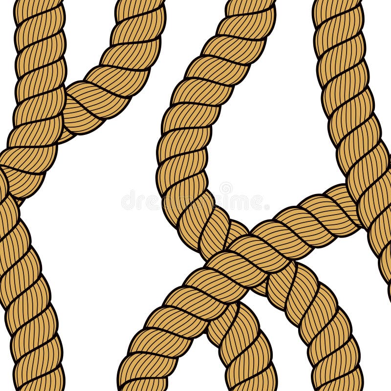 Seamless Nautical Rope Pattern Vector. Endless Navy Illustration with ...