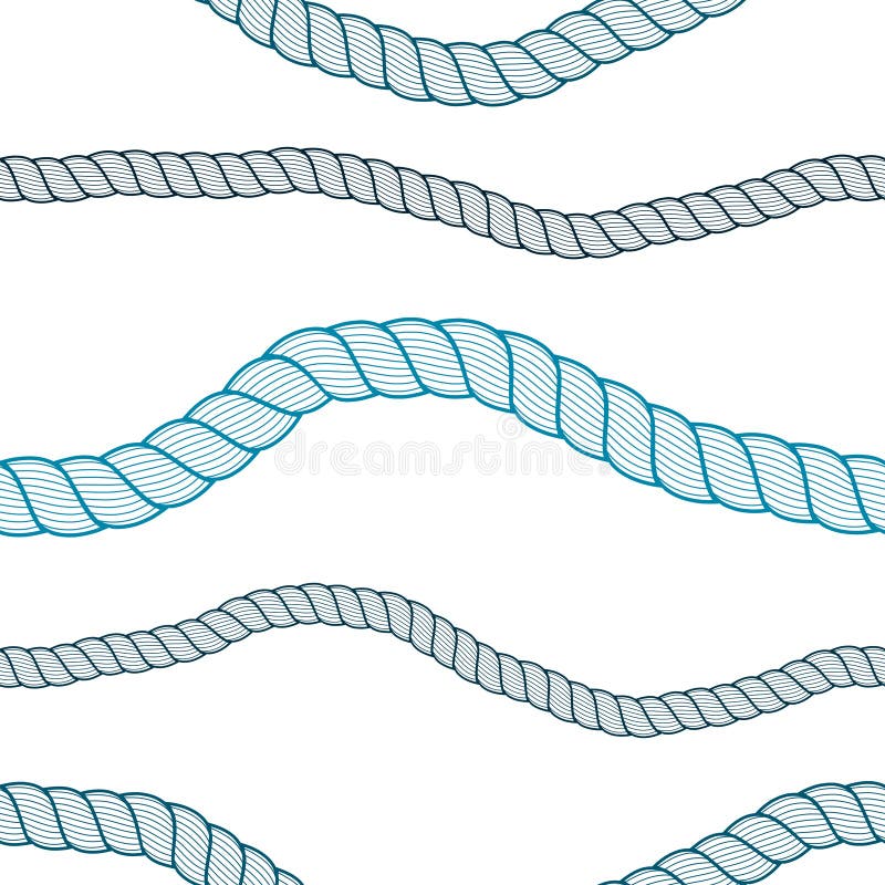 Seamless Nautical Rope Pattern Vector. Endless Navy Illustration with ...