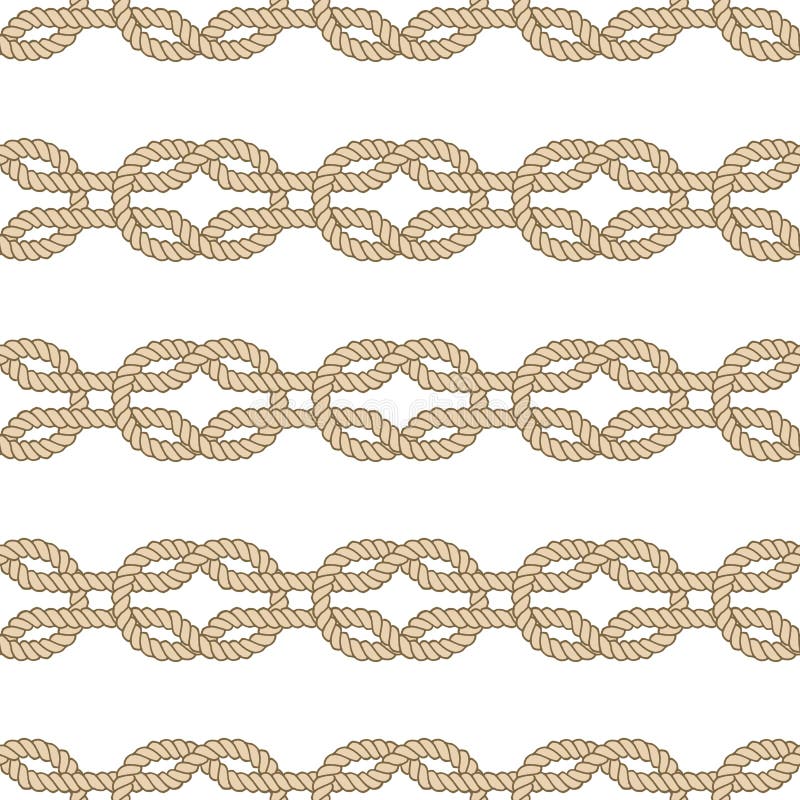 Seamless Nautical Rope Pattern, Vector Square Knot Stock Vector ...