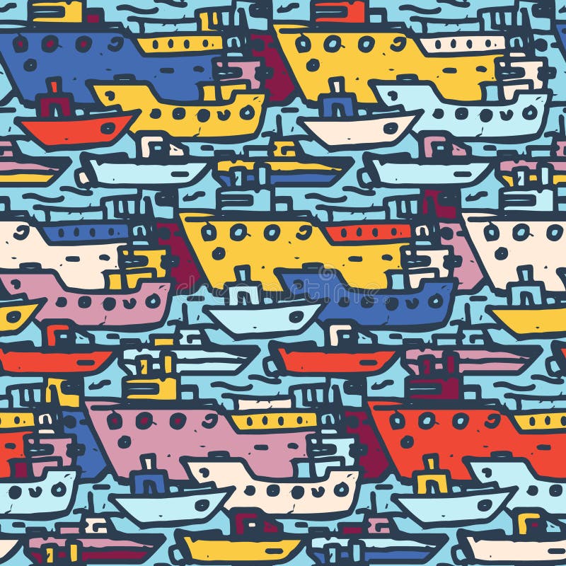 Seamless nautical texture stock vector. Illustration of river - 81258355