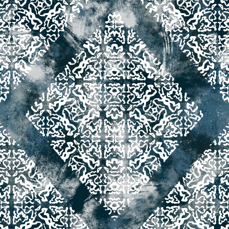 Seamless Navy Blue and White Abstract Grungy Seamless Surface Pattern ...