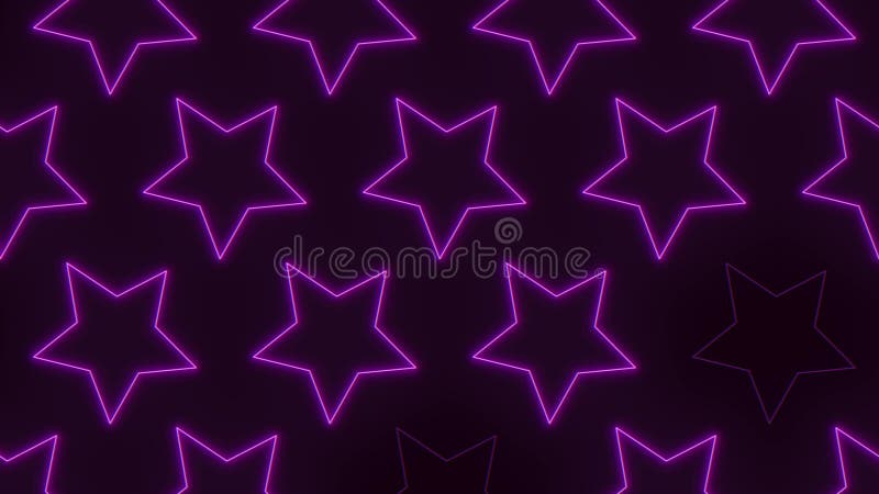 Seamless Neon Purple Stars Pattern in Rows on Black Gradient Stock ...