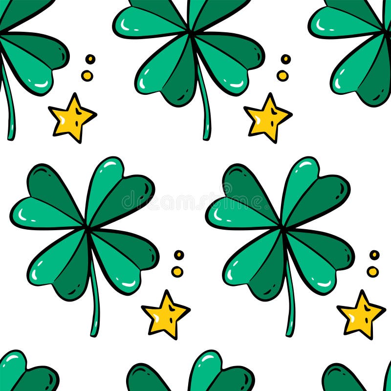 Happy clover stock illustration. Illustration of four - 16383889
