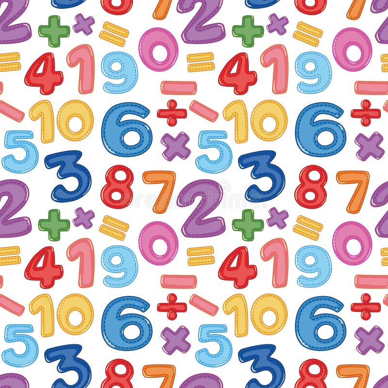 A Set of Number and Math Symbols Stock Vector - Illustration of ...