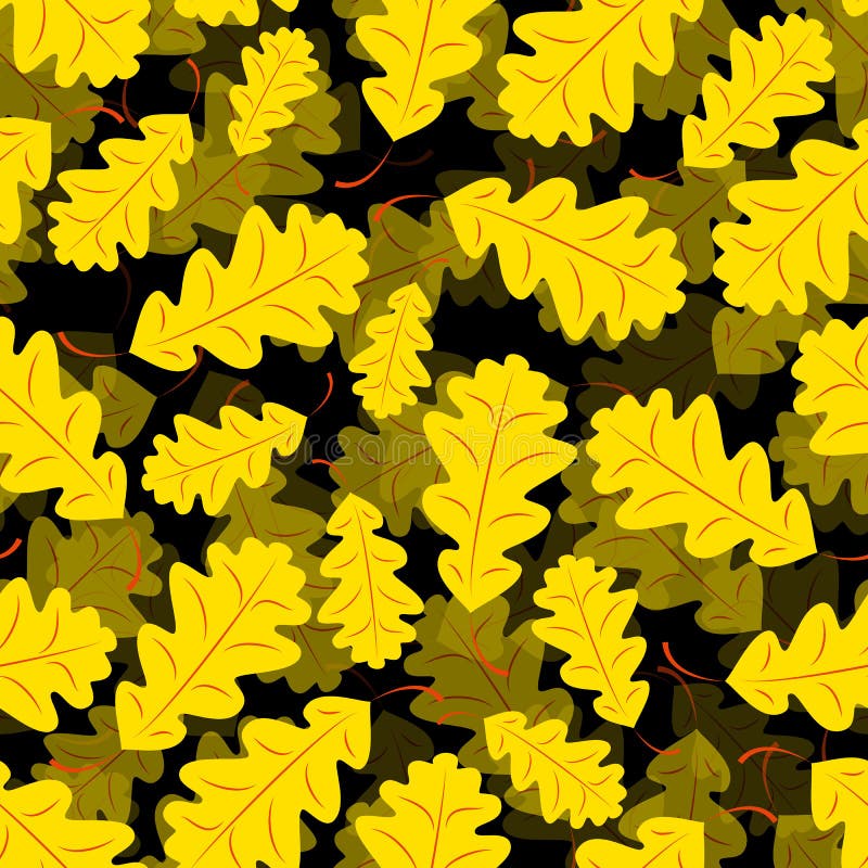 Seamless of Oak leaves stock vector. Illustration of forest - 66845971
