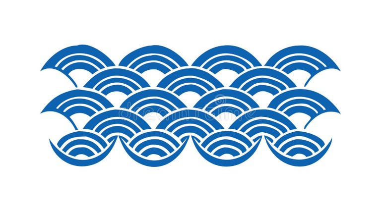 Seamless Ocean Waves Pattern Vector Illustration, Water Background Art ...