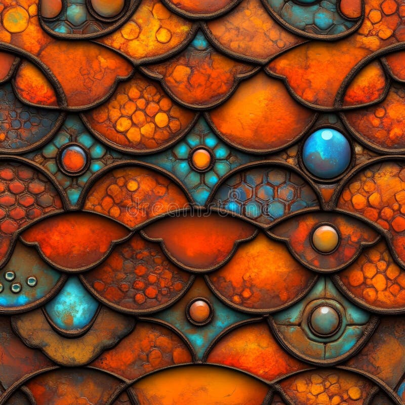 Seamless Ogee Pattern in Modern Bronze Textile Stock Photo - Image of ...