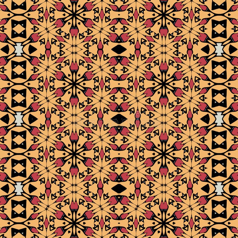 Seamless Old-fashioned Oriental Pattern Stock Vector - Illustration of ...