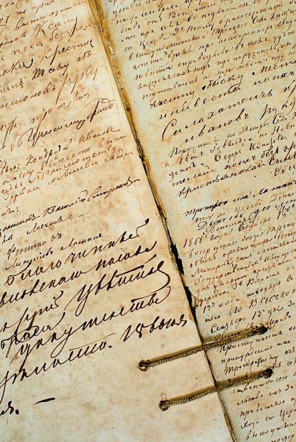 Antique Vintage Folded Textured Paper with Script Stock Image - Image ...