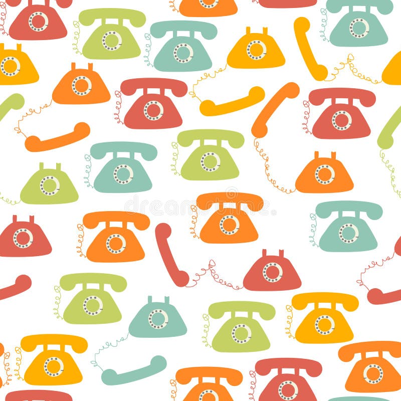 Seamless old phones stock vector. Illustration of shape - 40334799