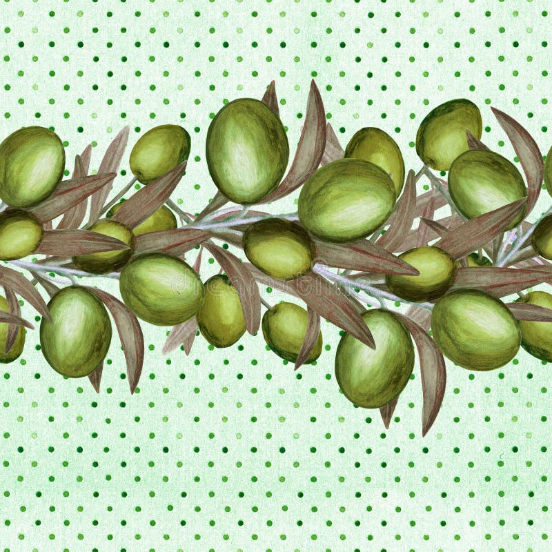 Seamless Olive Pattern, Striped Olive Design Stock Illustration ...