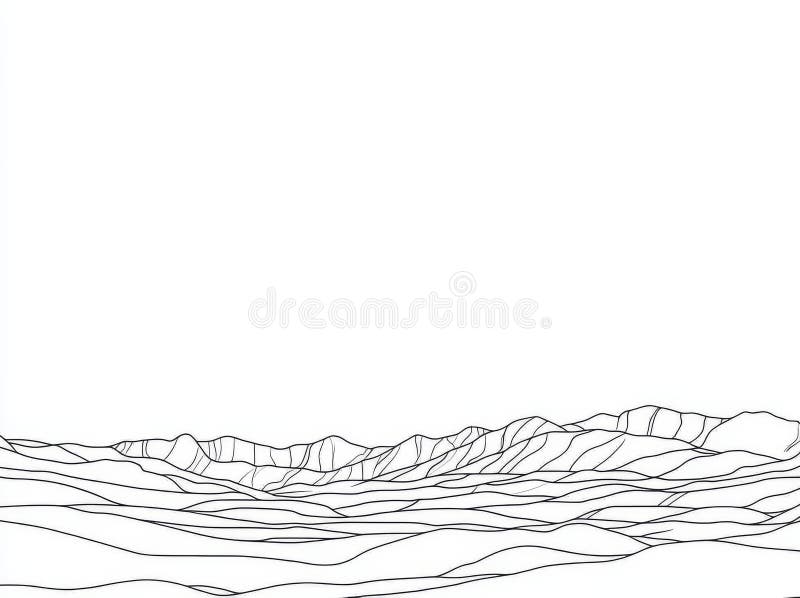 A Seamless, One-line Illustration of a Mountain Range Stock ...