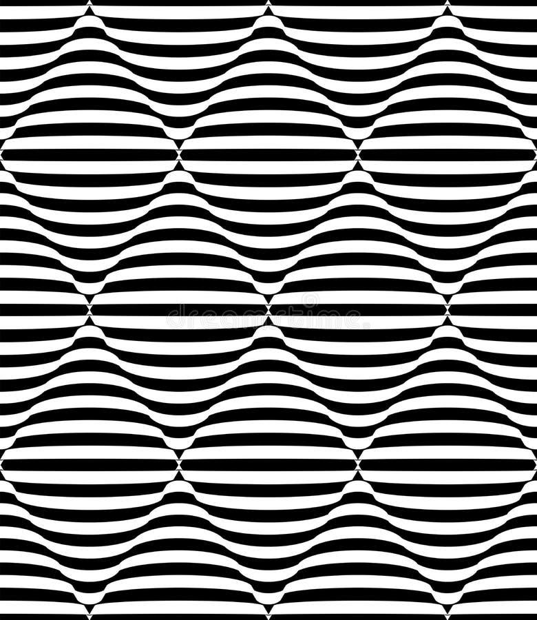 Seamless Op Art Diamonds Pattern. Wavy Lines Texture Stock Vector ...