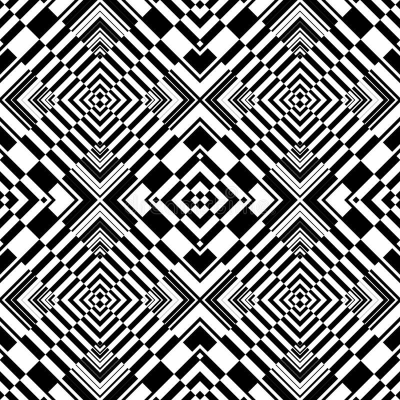 Seamless Op Art Geometric Pattern. Stock Vector - Illustration of lines ...