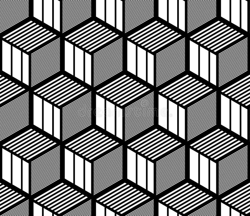 Seamless Op Art Geometric Pattern. 3D Illusion Stock Vector ...