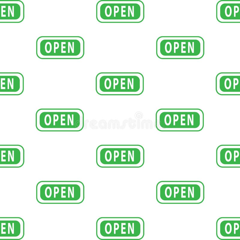 Seamless Open Sign Texture, Vector Illustration Stock Vector ...