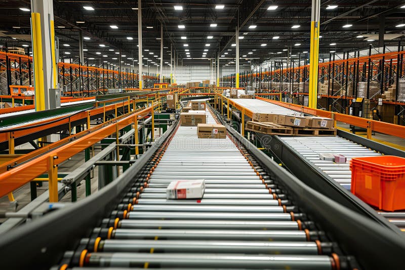 Seamless Operations in a Distribution Center, Conveyor Belts, Sorting ...