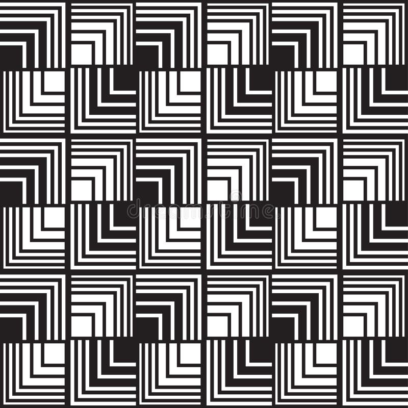 Seamless Optical Art Pattern Background Vector Black and White Stock ...