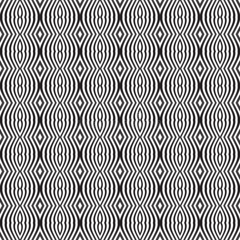 Seamless Optical Art Pattern Background Vector Black and White Stock ...