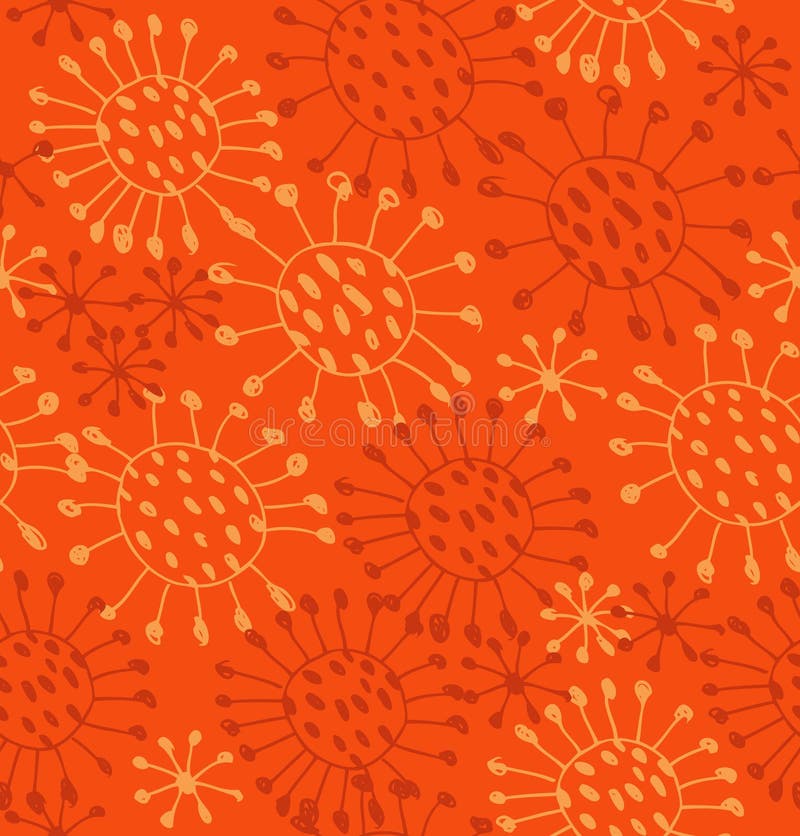 Seamless Orange Abstract Pattern. Endless Decorative Hand Drawn ...
