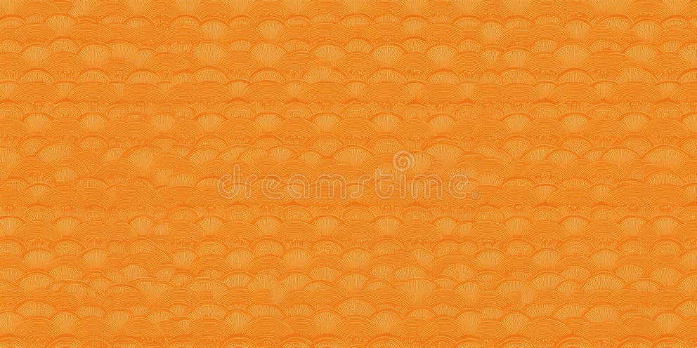Seamless Orange Abstract Wave Pattern Design Scallop Texture Background ...