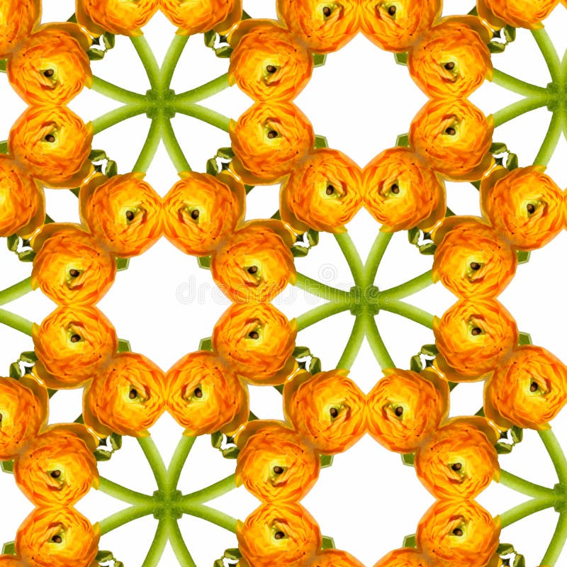 Seamless Orange Flower Pattern Stock Illustration - Illustration of ...