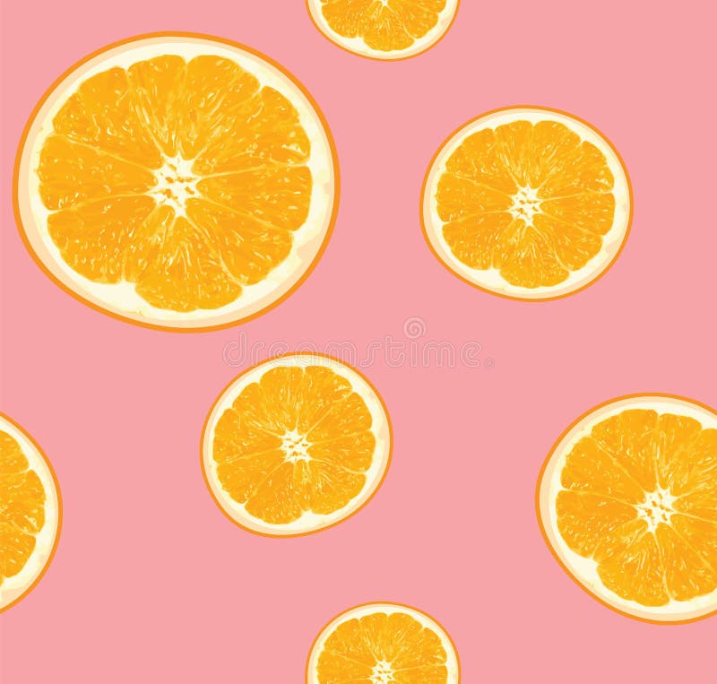 Seamless Orange Fruit Pattern Stock Illustration - Illustration of food ...
