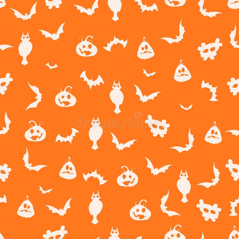 Seamless Orange Halloween Background - Illustration Stock Vector ...