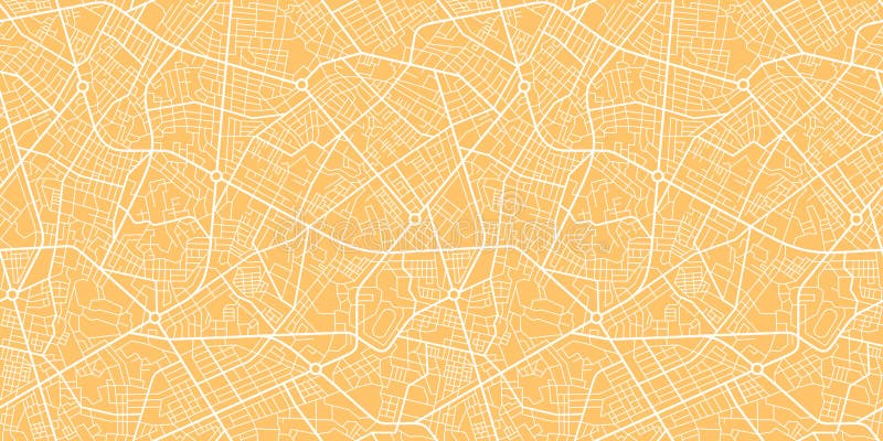 Seamless Orange Map City Plan Stock Vector - Illustration of pattern ...