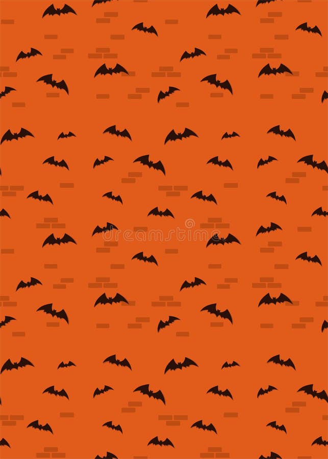 Seamless Orange Pattern with Bats for Halloween Stock Vector ...