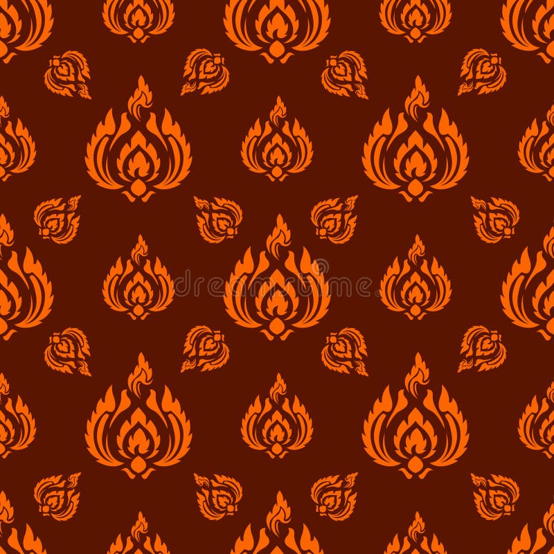 Seamless Orange Pattern Fire Style Patterns on Orange Background Stock Vector - Illustration of ...