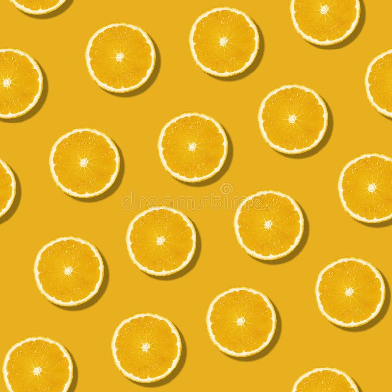 Seamless Orange Slice Pattern on Orange Surface. Minimal Style. Top ...