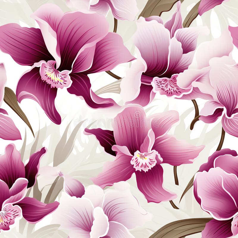 Seamless Orchid Abstract Background Stock Illustration - Illustration ...