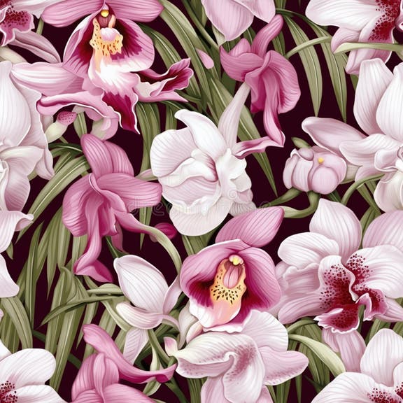 Seamless orchid texture stock illustration. Illustration of painting ...