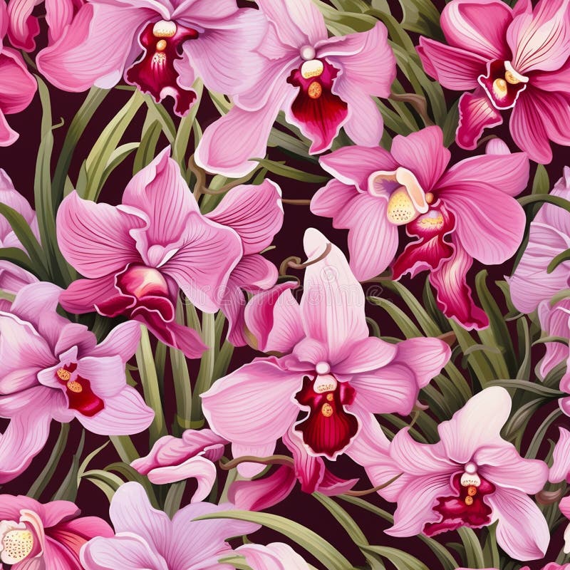 Seamless orchid texture stock illustration. Illustration of print ...