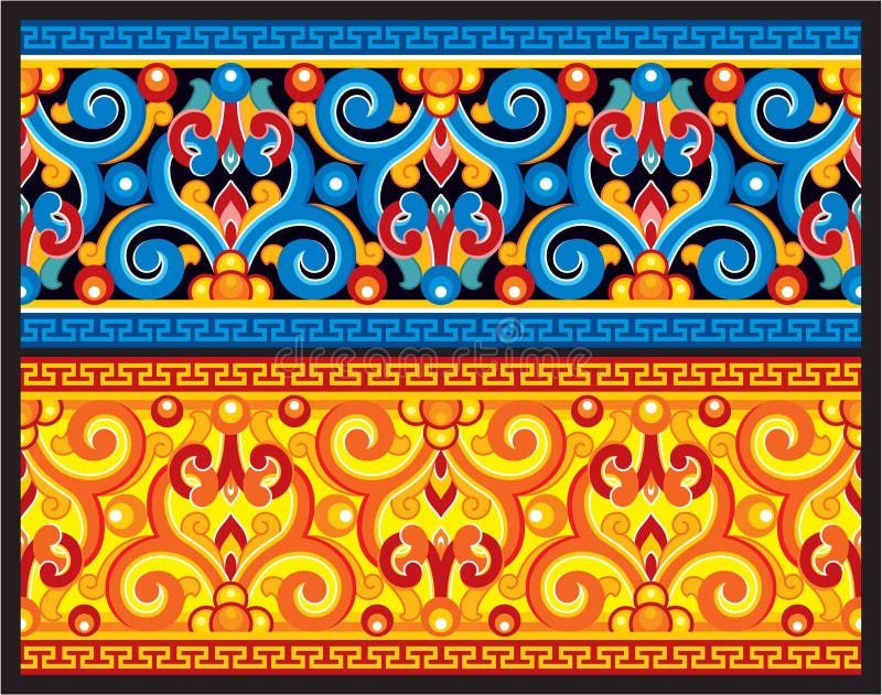 Set of Ancient Roman Ornaments Border Patterns. Stock Vector ...