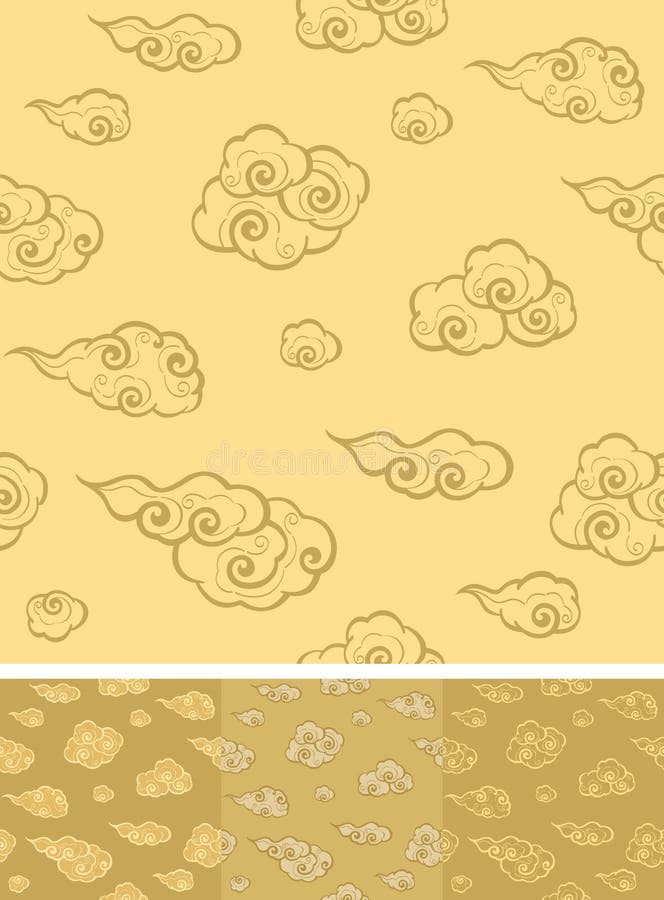 Seamless Oriental Cloud Pattern Stock Vector - Illustration of ...