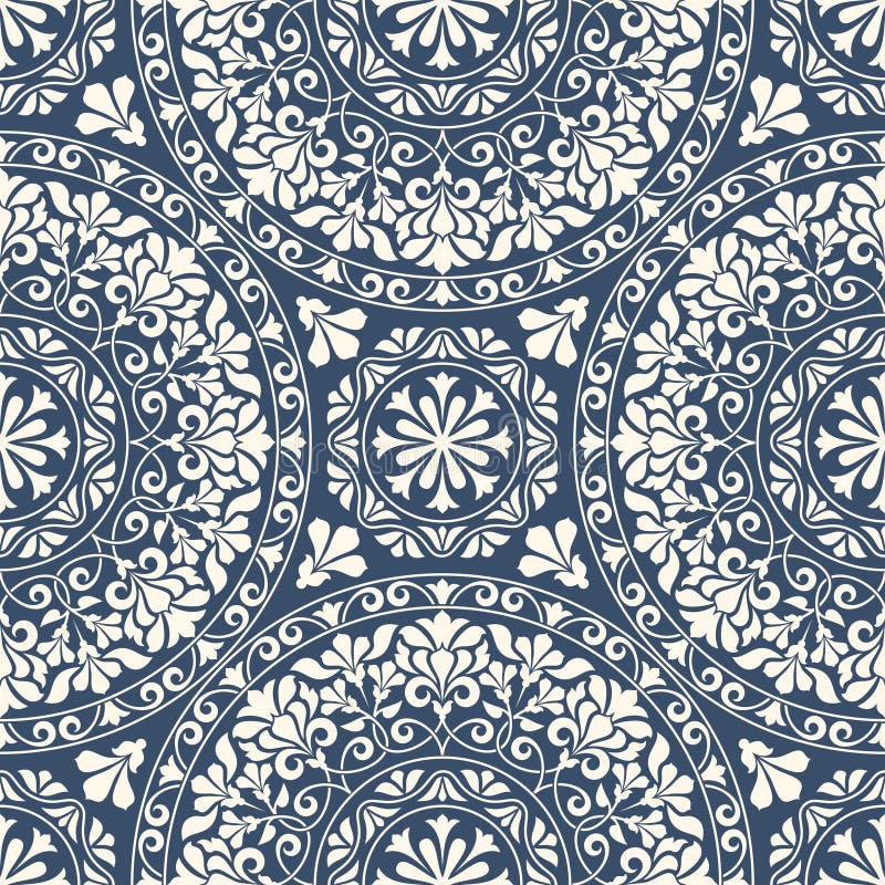 Seamless Oriental Pattern with Muslim Ornaments and Motif Stock Vector ...