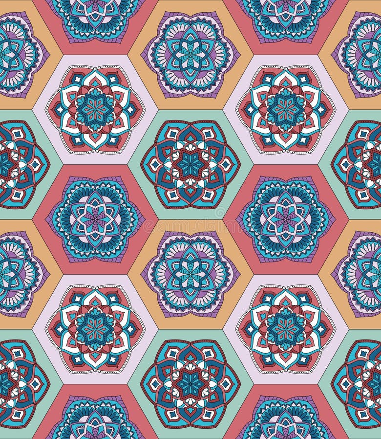 Seamless oriental pattern. stock vector. Illustration of flower - 72926274