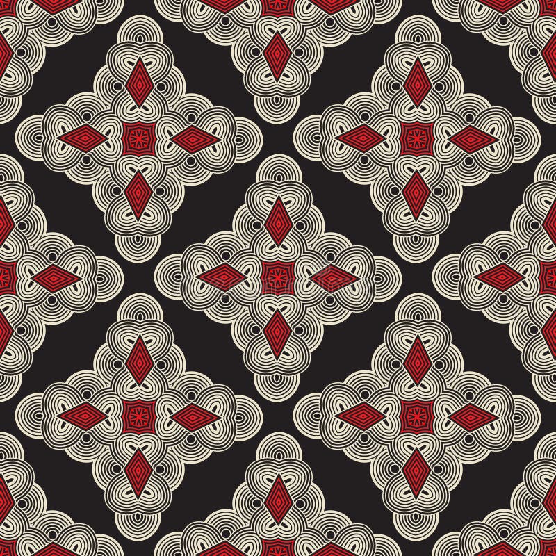 Seamless Ornament Pattern Vector Tile Stock Vector - Illustration of ...