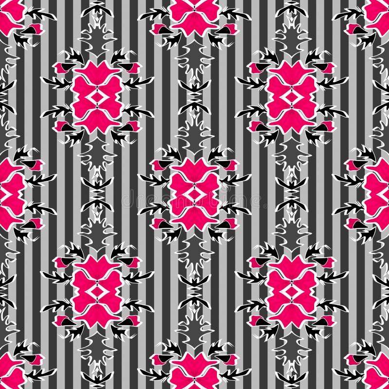 Seamless Ornamental Decor Striped Lined Pattern Stock Illustration ...