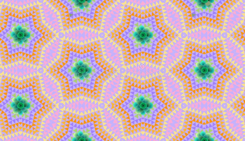 Seamless Ornamental Pattern with Beautiful Green Flowers Stock Vector ...