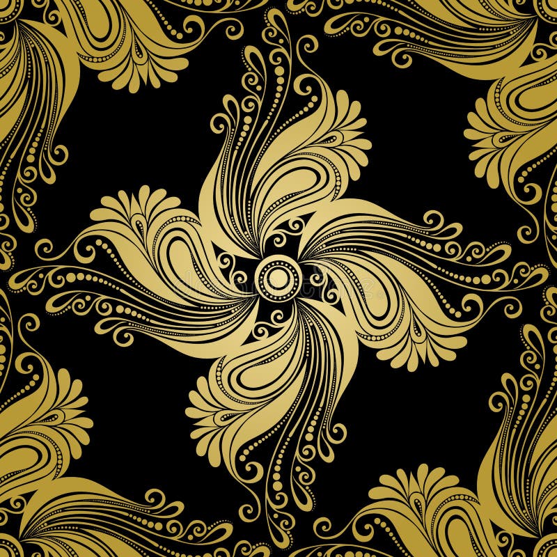 Seamless Ornate Abstract Pattern Stock Vector - Illustration of ...