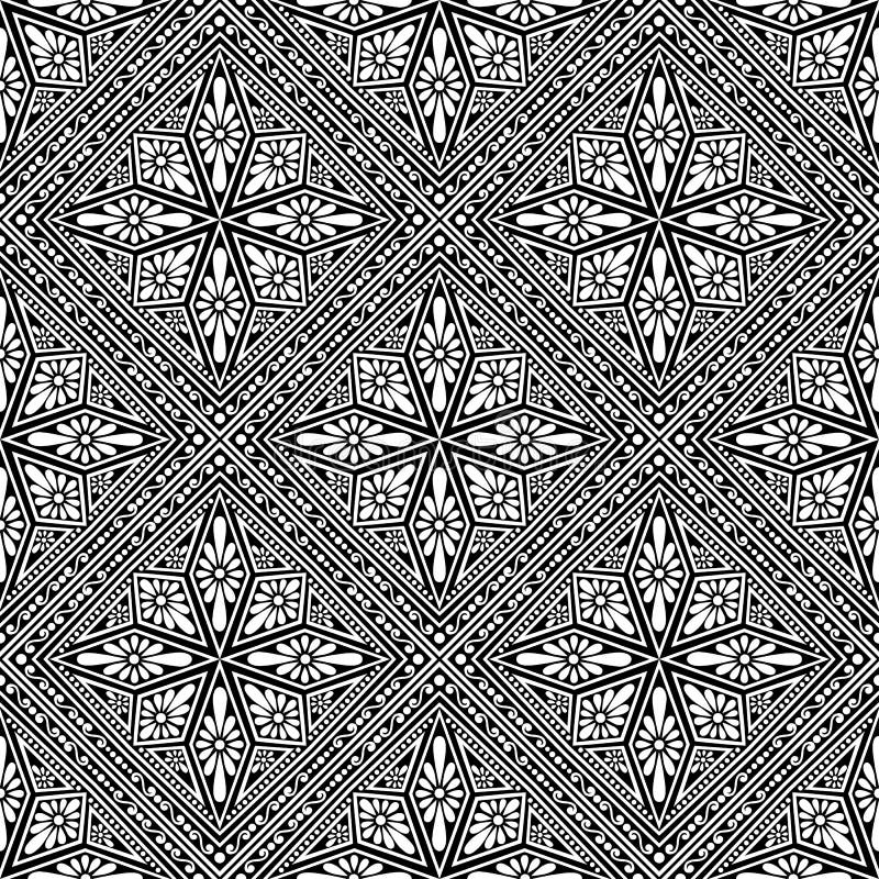 An Ornate Abstract Drawing of Patterned Curves and Flowers. Stock ...