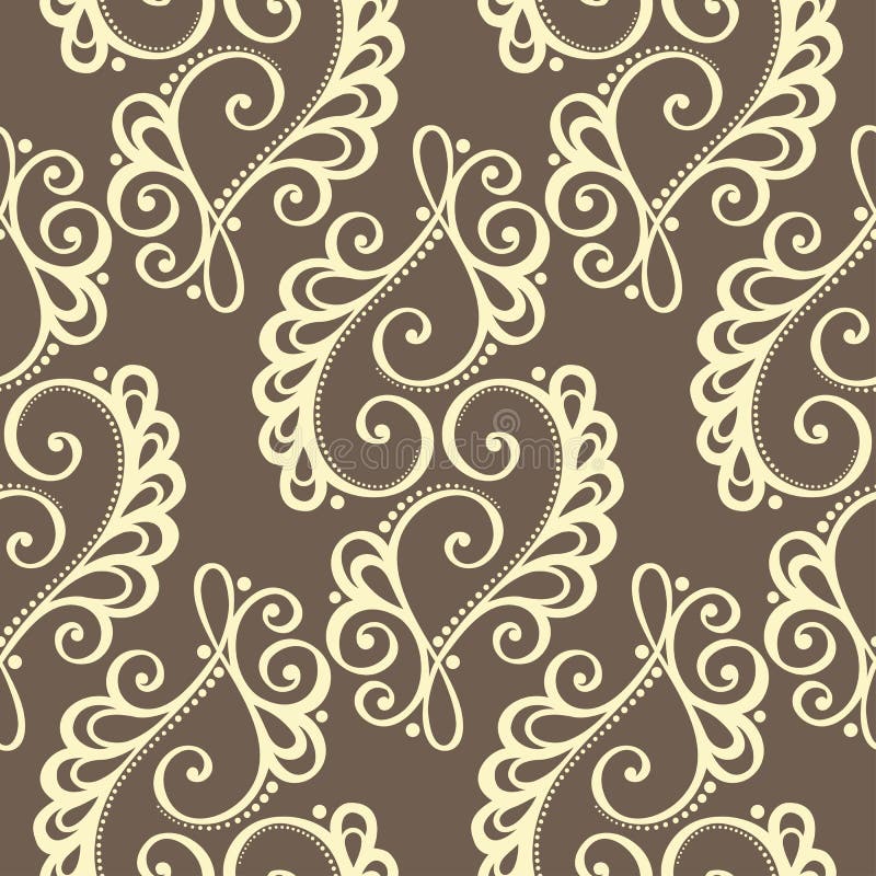 An Ornate Abstract Drawing of Patterned Curves and Flowers. Stock ...