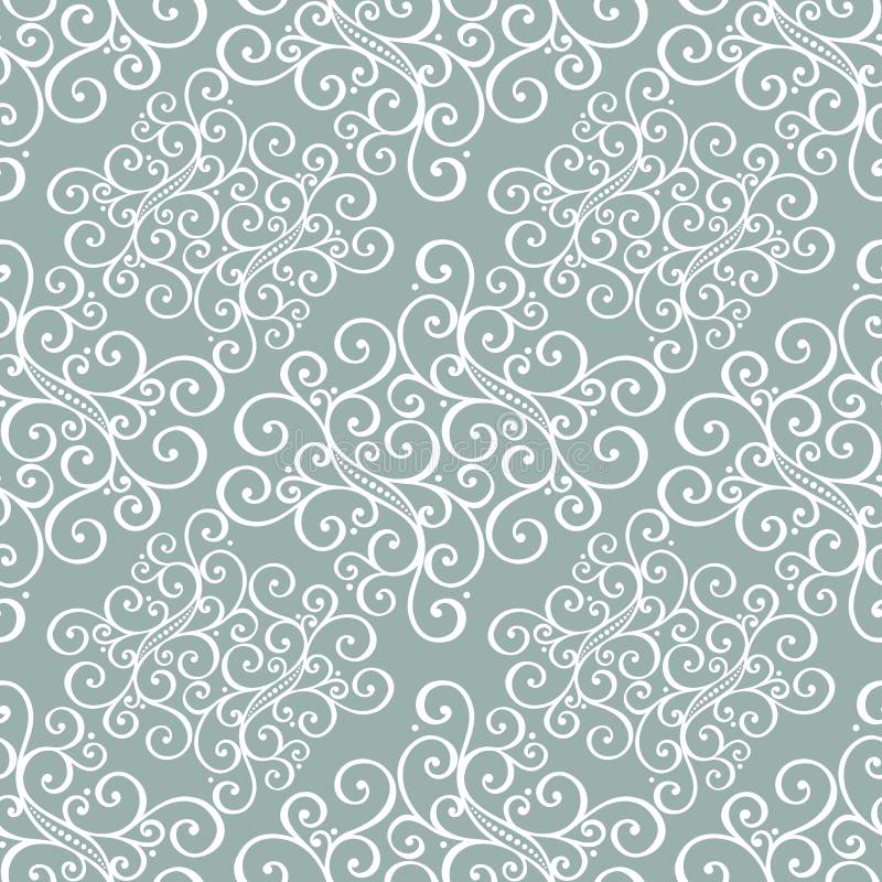 An Ornate Abstract Drawing of Patterned Curves and Flowers. Stock ...