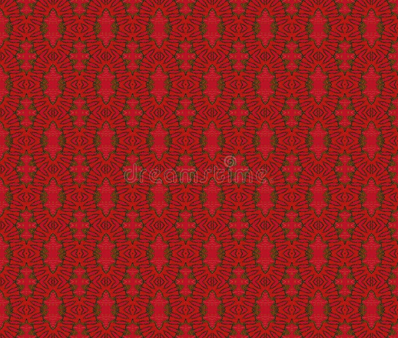 Seamless Ornate Ellipses Pattern Red Stock Illustration - Illustration ...